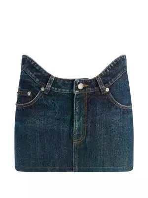 JEAN PAUL GAULTIER Curved Denim Mini Skirt - Blue