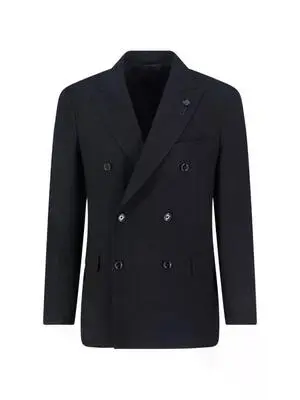LARDINI Double-breasted Blazer - Blue