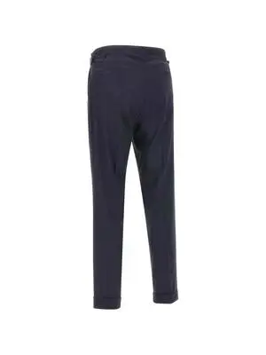 BARBA NAPOLI Virgin Wool Pleat Buckle Trousers