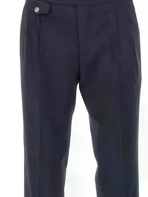 BARBA NAPOLI Virgin Wool Pleat Buckle Trousers