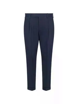 PT TORINO Pleated Cuffed Trousers - Blue