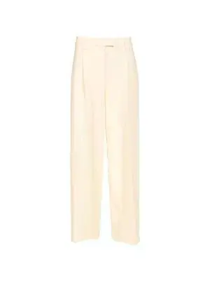 THELATEST Deva Wide Leg Pleated Palazzo Pants - Neutrals