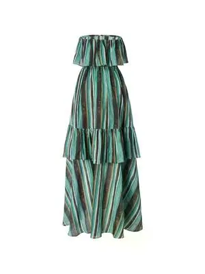 Pinko Strapless Tiered Ruffled Maxi Dress