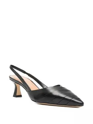 JULIE DEE Slingback Pleated Heeled Pumps