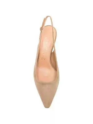 JULIE DEE Beige Slingback Heeled Pumps