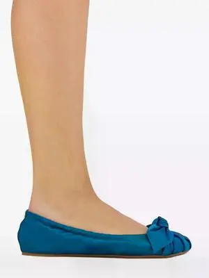 FERRAGAMO Bow Embellished Ballet Flats - Blue