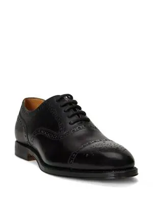 Polo Ralph Lauren Maestra Perforated Cap-toe Oxford Shoes - Black