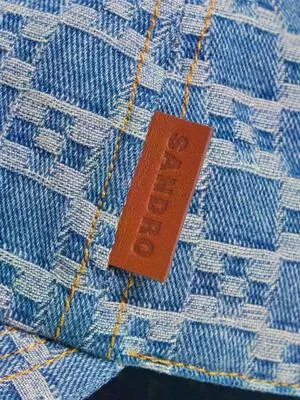 Sandro Denim Cap With Cross Motif - Blue