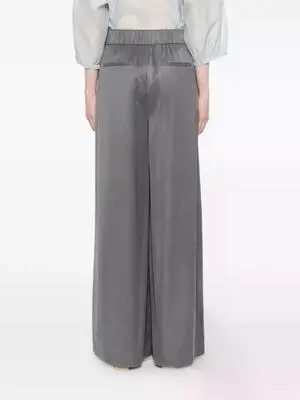 Peserico Wide Leg Elasticated Waistband Trousers - Grey