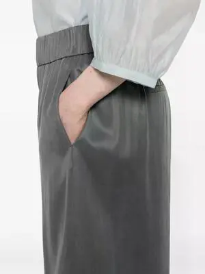 Peserico Wide Leg Elasticated Waistband Trousers - Grey