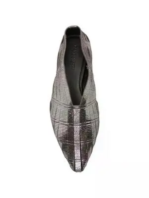 PANTANETTI Tone Pointed Toe Leather Ballet Flats