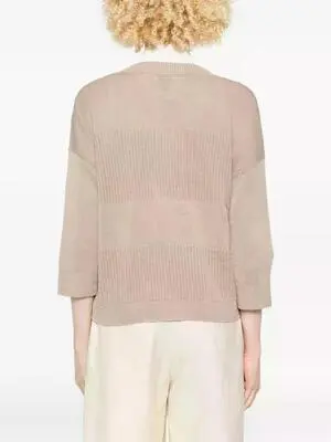 Peserico V-neck Ribbed Knit Cardigan