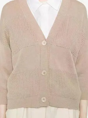 Peserico V-neck Ribbed Knit Cardigan
