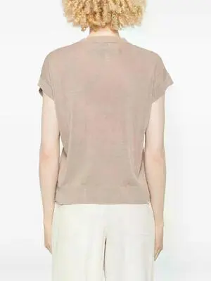 Peserico Crew Neck Top With Decorative Pocket