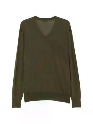 TOM FORD V-neck Cashmere Sweater - Green