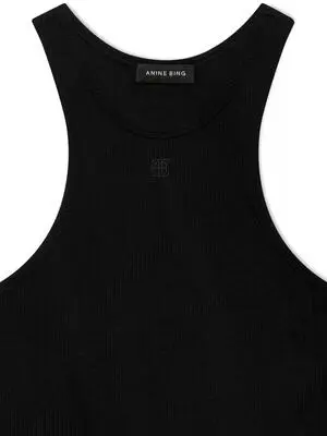 ANINE BING Crew-neck Ribbed Sleeveless Top
