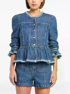 Cinq À Sept Frieda Peplum Denim Jacket