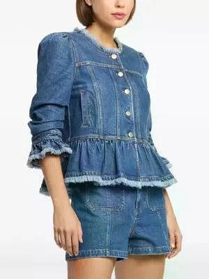 Cinq À Sept Frieda Peplum Denim Jacket