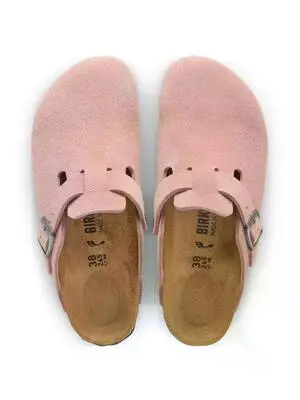 BIRKENSTOCK Birkenstock Boston Suede Buckled Clogs Pink