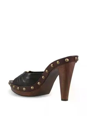 Saint Laurent Babylone Studded Leather Sandals