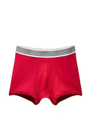 Versace Ribbed Cotton-jersey Trunks - Red