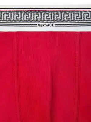 Versace Ribbed Cotton-jersey Trunks