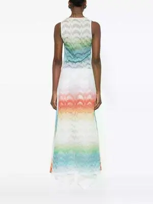 Missoni V-neck Raschel Knit Cover-up Vest - White
