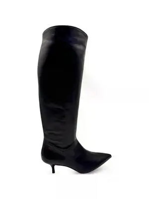 GUGLIELMO ROTTA Pointed-toe Stiletto Heel Knee-high Boots - Black