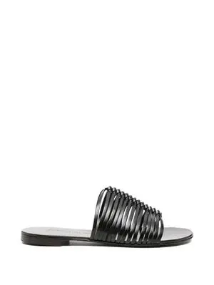 GIUSEPPE ZANOTTI Jane Braided Flat Sandals - Black