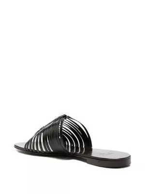 GIUSEPPE ZANOTTI Jane Braided Flat Sandals - Black