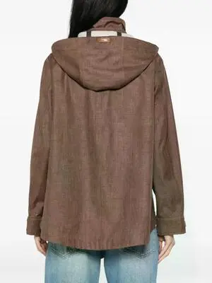 Herno Hooded Jacket With Buckle Straps - Brown