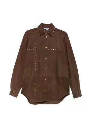 Moschino Stud-embellished Suede Shirt