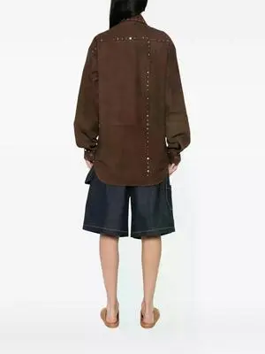 Moschino Stud-embellished Suede Shirt