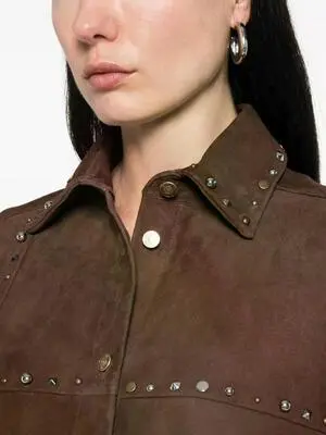 Moschino Stud-embellished Suede Shirt