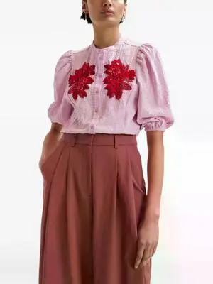 Essentiel Antwerp Floral Embellished Puff Sleeve Shirt