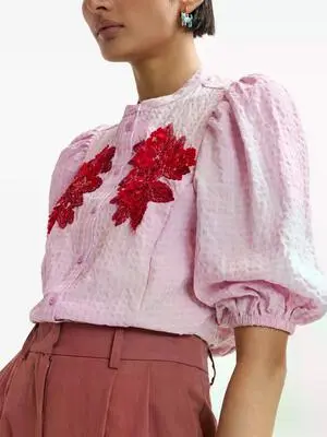 Essentiel Antwerp Floral Embellished Puff Sleeve Shirt