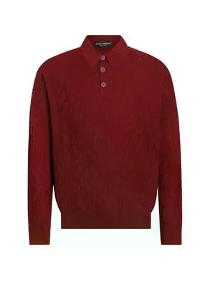 Dolce & Gabbana Micro-dot Stitch Polo Shirt - Red