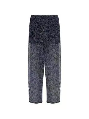 MARANT ETOILE Printed Wide Leg Trousers - Blue