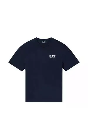 EA7 Logo-print Crew-neck T-shirt - Blue