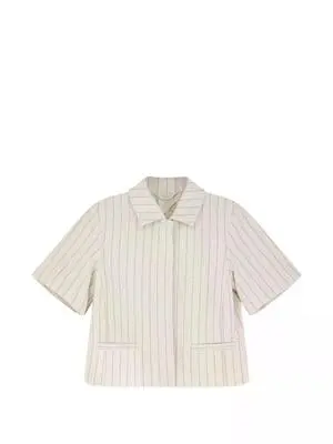 Max Mara Pinstripe Cotton Blazer - Neutrals