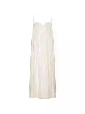 ROTATE BY BIRGER CHRISTENSEN Pleated Strap A-line Dress - White