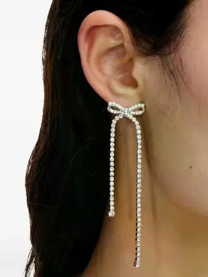 SELF-PORTRAIT Crystal Bow Drop Earrings