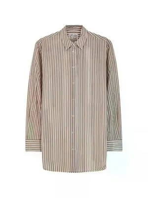 MC2 SAINT BARTH Striped Logo Embroidered Shirt - Neutrals