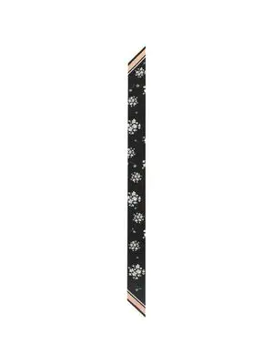 Dolce & Gabbana 6x100 Geranium-print Silk Twill Bandeau Scarf - Black