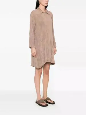GONGDID DESIGN Pleated Mini Shirtdress
