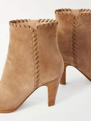 GIANVITO ROSSI Suede Whipstitched Ankle Boots - Brown