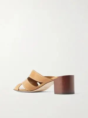 TOD'S Suede And Leather Mules - Brown