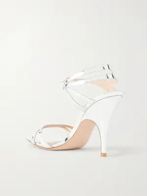 GIANVITO ROSSI 95 Mirrored-leather Sandals