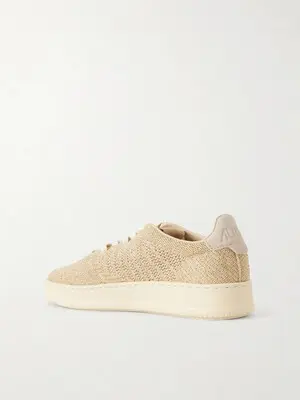 AUTRY Easyknit Suede-trimmed Metallic Knitted Sneakers