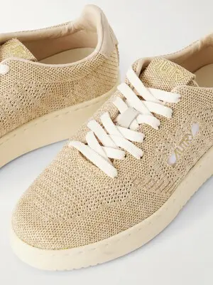 AUTRY Easyknit Suede-trimmed Metallic Knitted Sneakers
